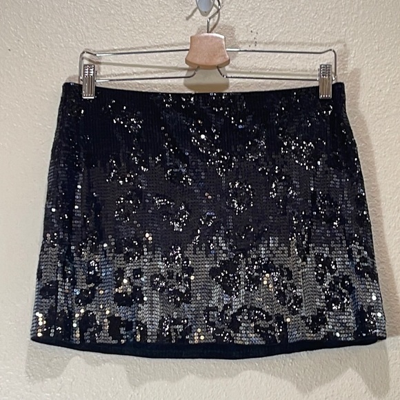 Express | Skirts | Express Black Sequin Skirt Size S Holiday Skirt Metallic Mini Y2k | Poshmark